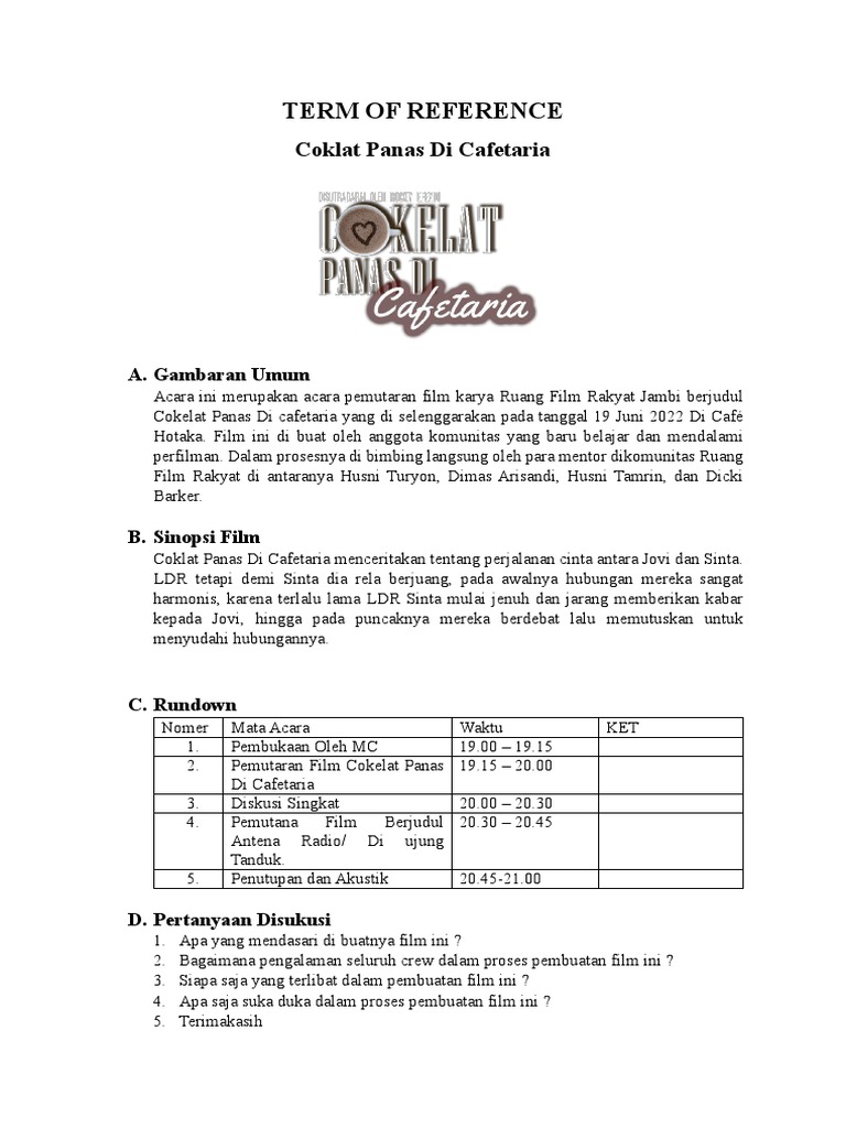 Term of Reference | PDF