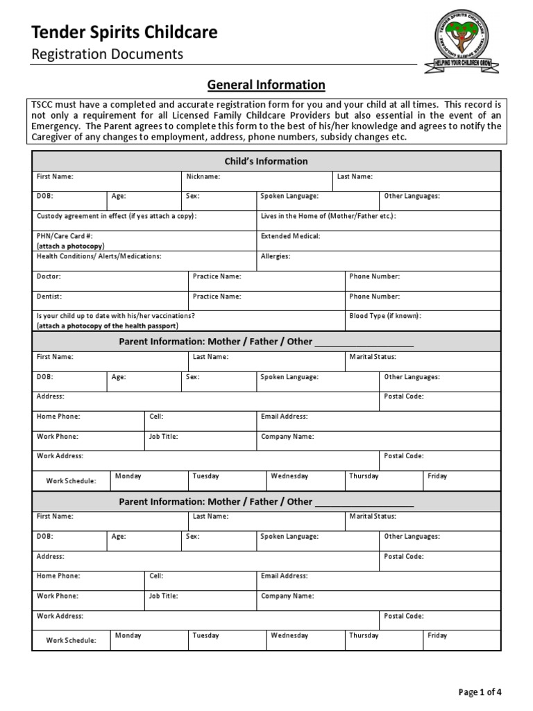 TSCC Registration Forms 2023 | PDF | Child Care | Playground