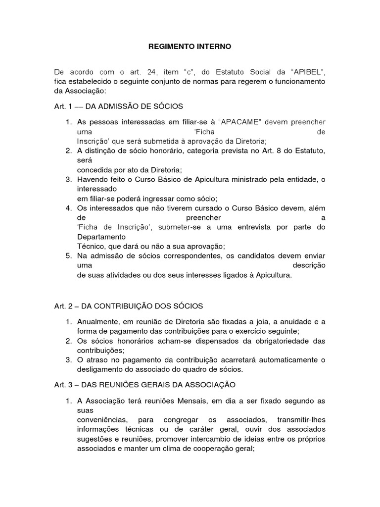 Regimento Interno - 01 PDF | PDF