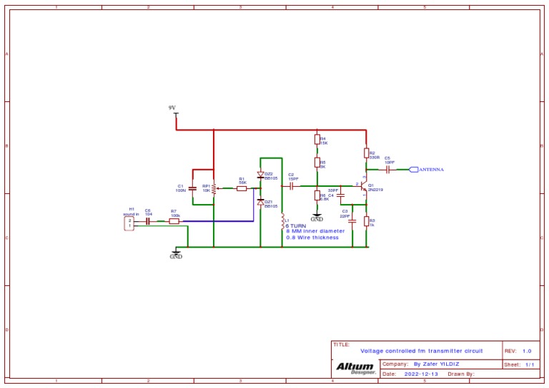 Schematic - Voltage Controlled FM Transmitter Circuit - 2022-12-13 PDF ...