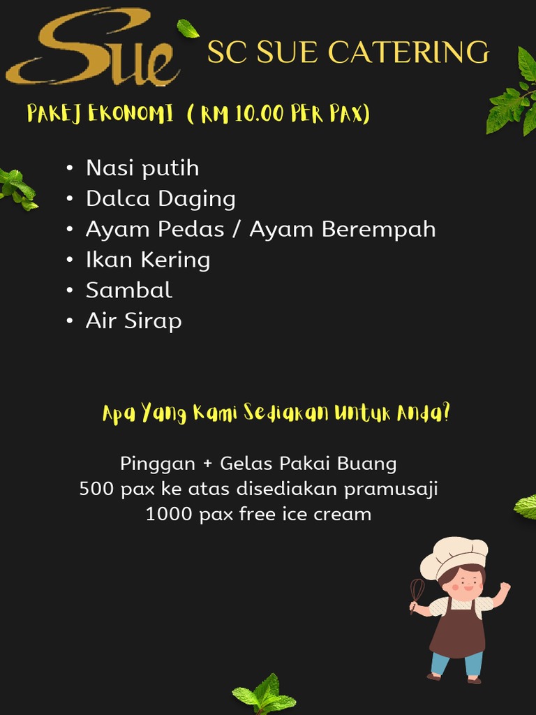 Menu Paket Catering SC Sue | PDF | Memasak, Makanan, & Anggur