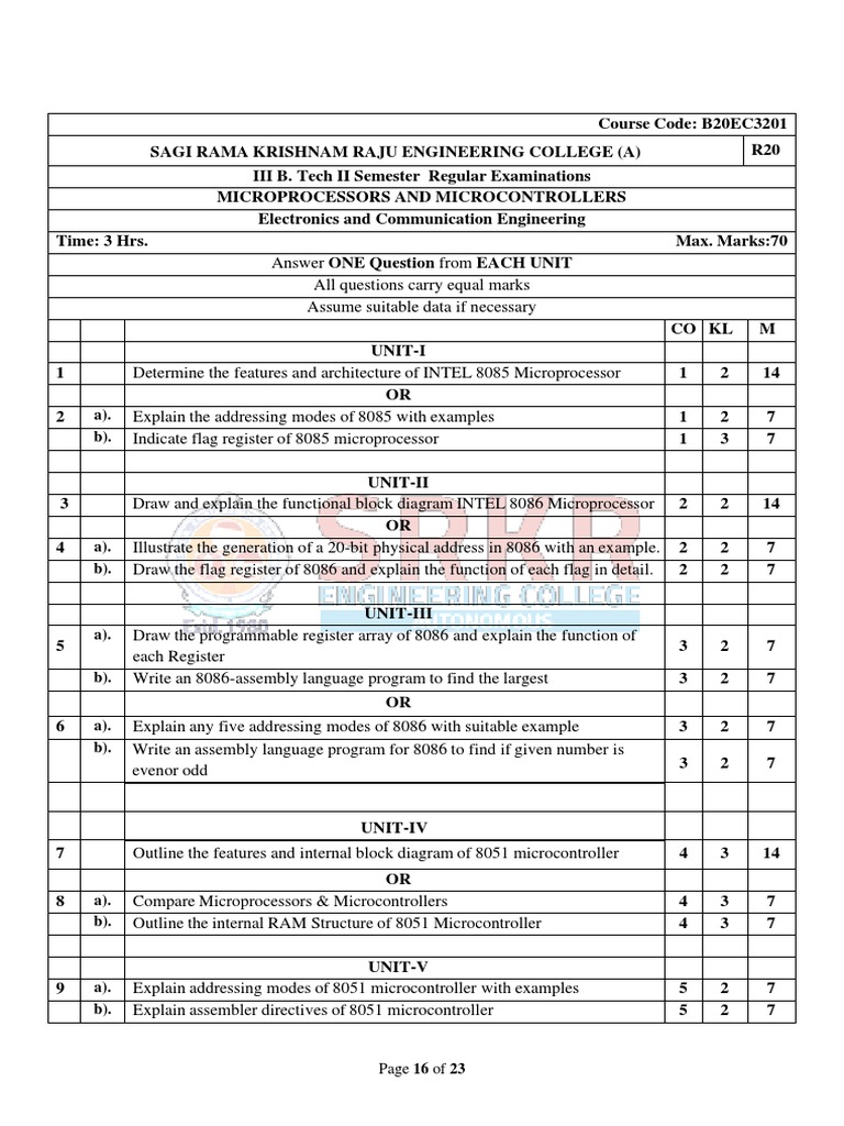 B.Tech R20 III Year ECE Model Papers FINAL ws-16-23 | PDF | Filter ...