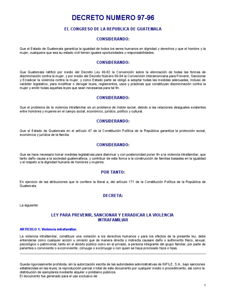 Ley para Prevenir, Sancionar y Erradicar La Violencia Intrafamiliar ... Ley para Prevenir, Sancionar y Erradicar La Violencia Intrafamiliar ...