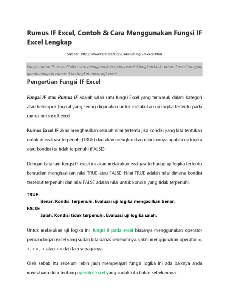 Rumus IF Excel | PDF | Komputer