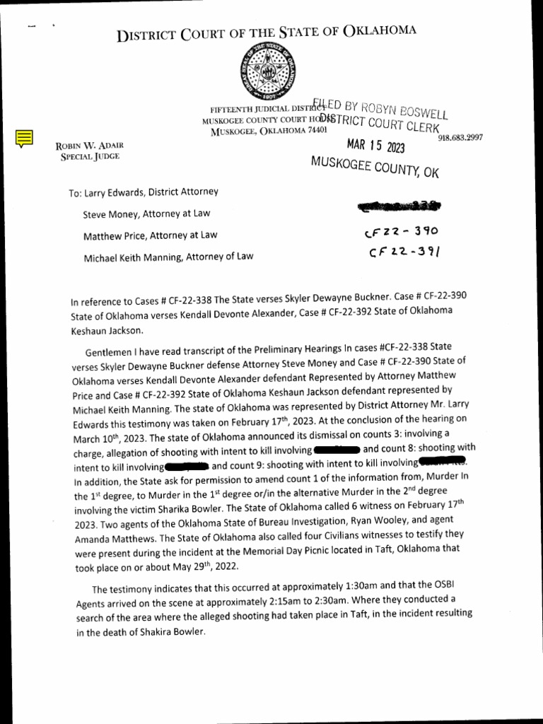 Letter From Judge Robin Adair | PDF