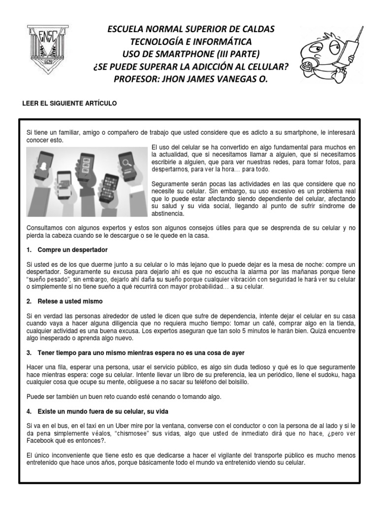 Superando la Adicción al Celular | PDF | Teléfonos móviles | Facebook