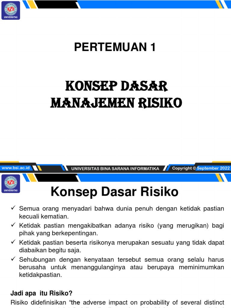 Manajemen Risiko - P1 S.D P14 PDF | PDF