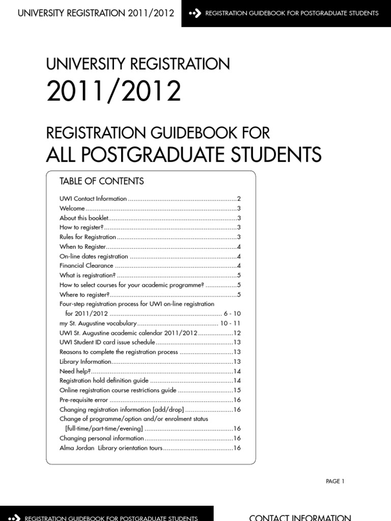 All Postgraduate Students: University Registration | PDF | Identity ...