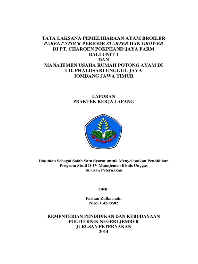 Laporan - PKL - Lengkap - Farhan - C4208502 PDF | PDF
