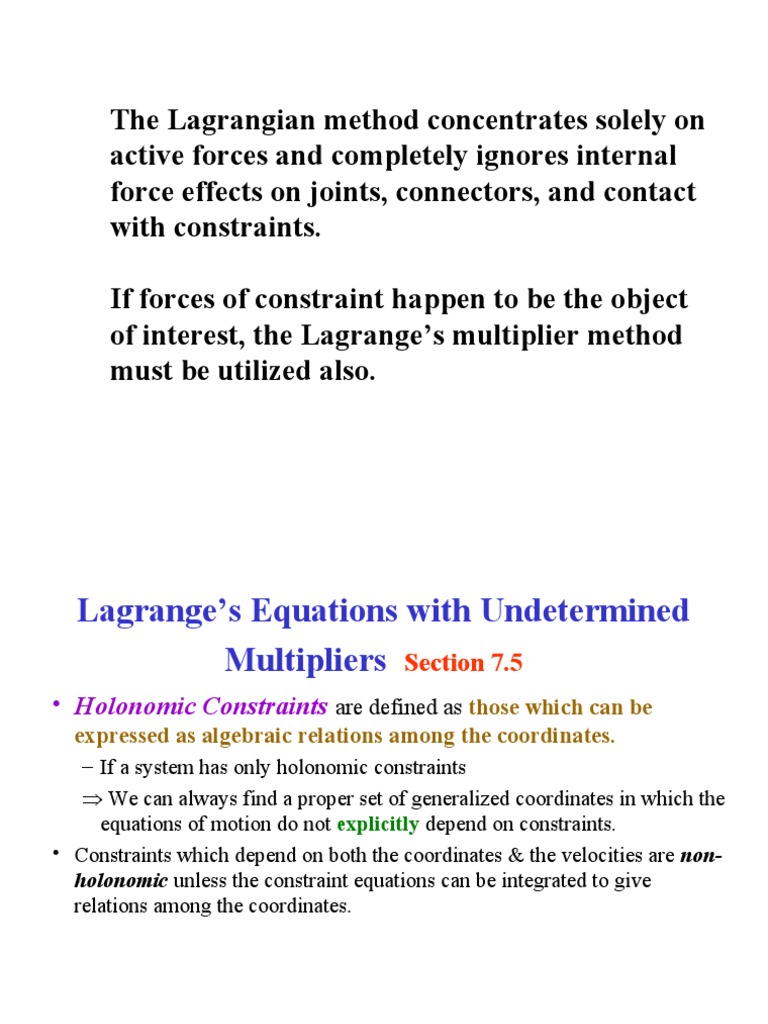 Chapter | PDF | Lagrangian Mechanics | Force