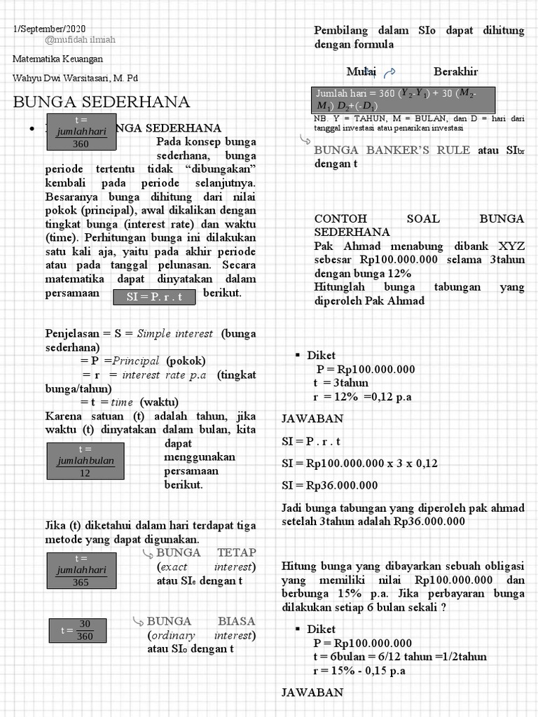 Bunga Sederhana (MTK) | PDF