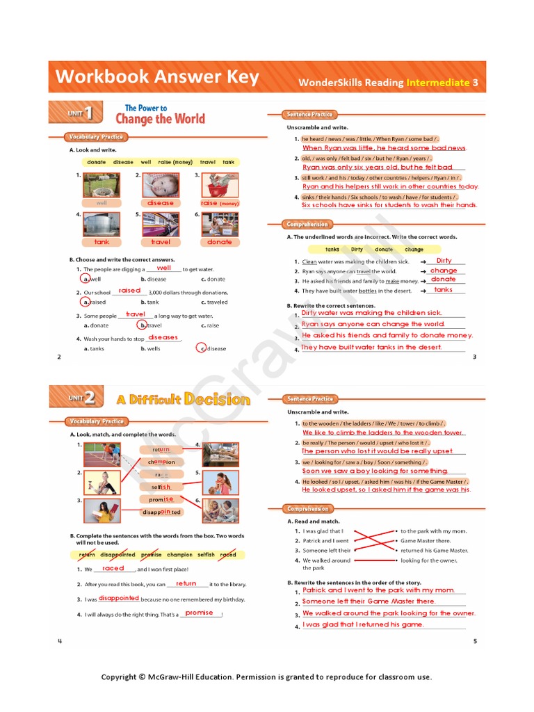 WB Answer Key - Intermediate 3 | PDF