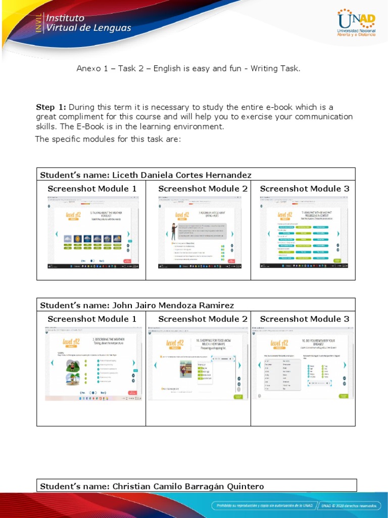 Anexo 1 - Task 2 - English Is Easy and Fun Writing Task | PDF | Language Arts & Discipline