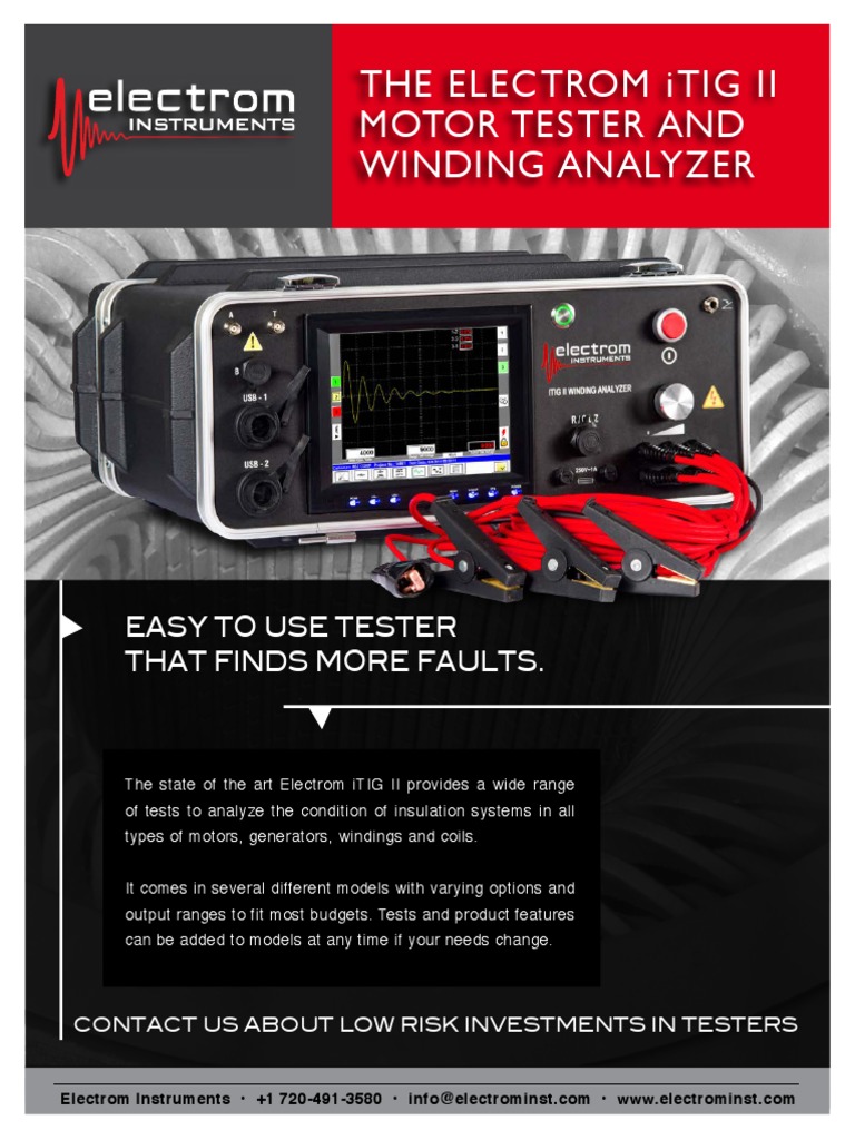 Electrom iTIG II Moottorimittauslaitteet - ENG | PDF | Inductor | Electric Motor