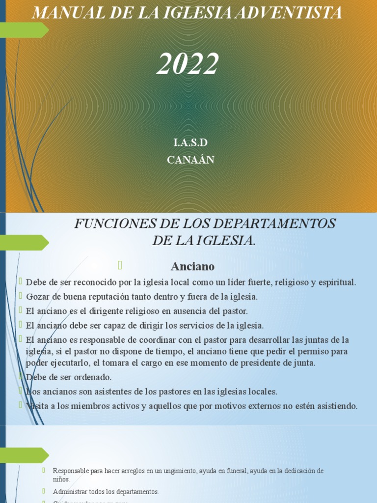 Manual de La Iglesia Adventista | PDF | Diácono | Organizaciones cristianas