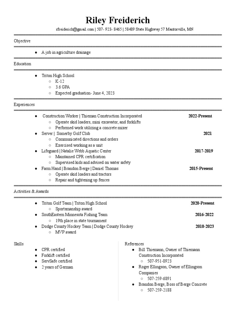 Freiderich Riley - Resume | Download Free PDF | Machines | Equipment