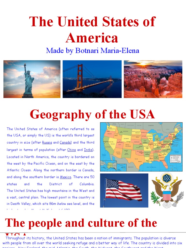 The United States of America | PDF | The United States | Geography