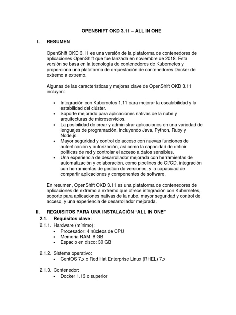 Openshift Okd | PDF | sistema de nombres de dominio | Ciencias de la ...
