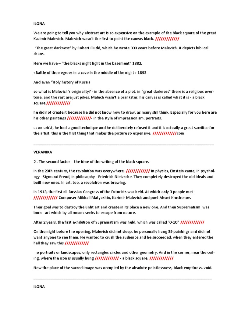 Why Malevich's Black Square Is So Expensive | PDF