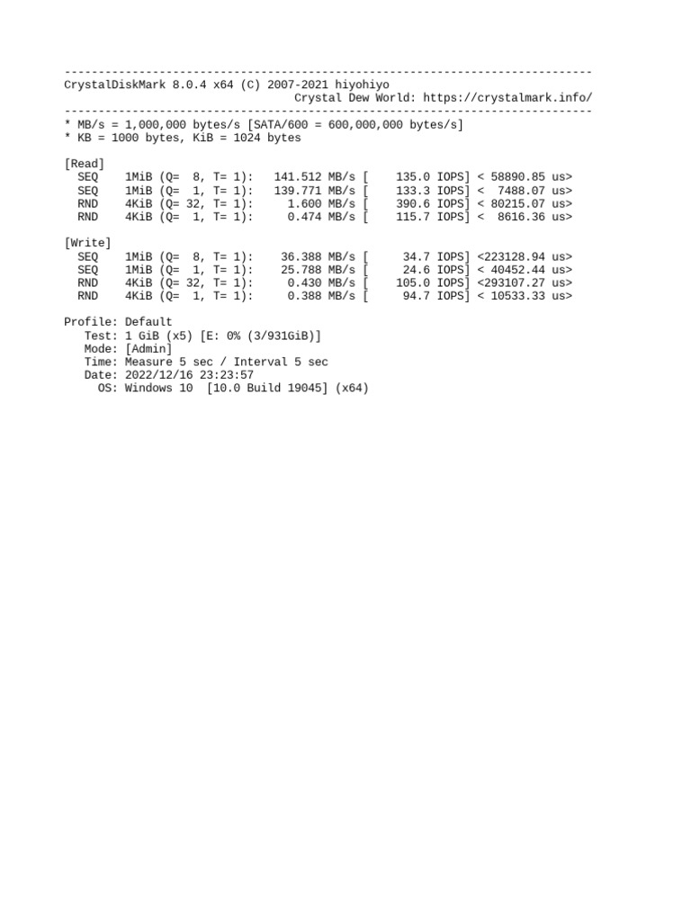 CrystalDiskMark ST1000LM035 Seagate Externo | PDF