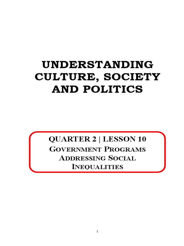 UCSP MELCWk10 MSIM10 v2 | PDF | Discrimination & Race Relations | Social Inequality