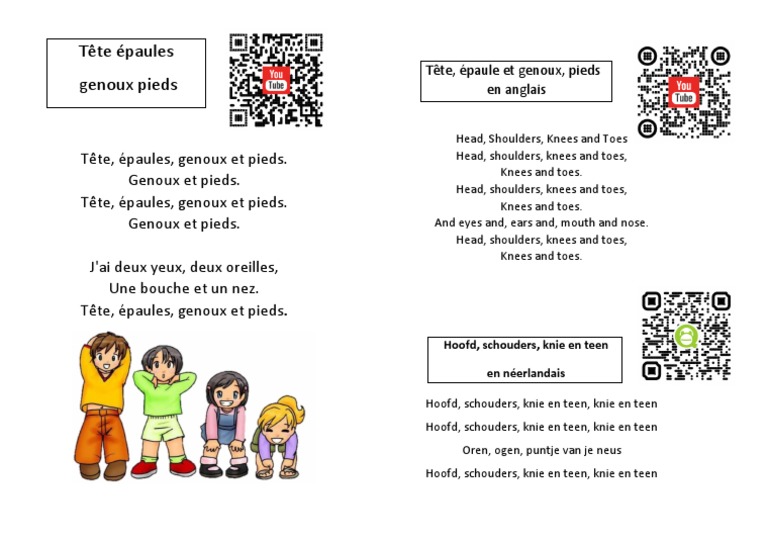 Comptine Tête, Épaules, Genoux, Pieds | PDF | Arts du langage et discipline