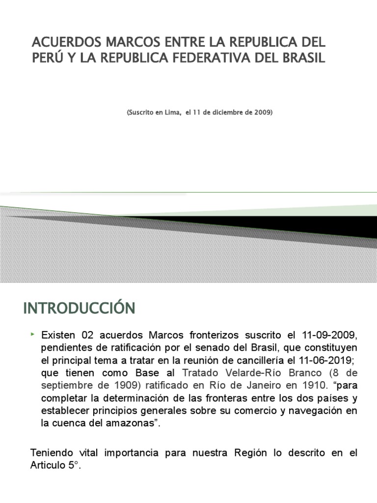 Acuerdos Perú-Brasil para Integración Fronteriza | PDF | Perú | Brasil