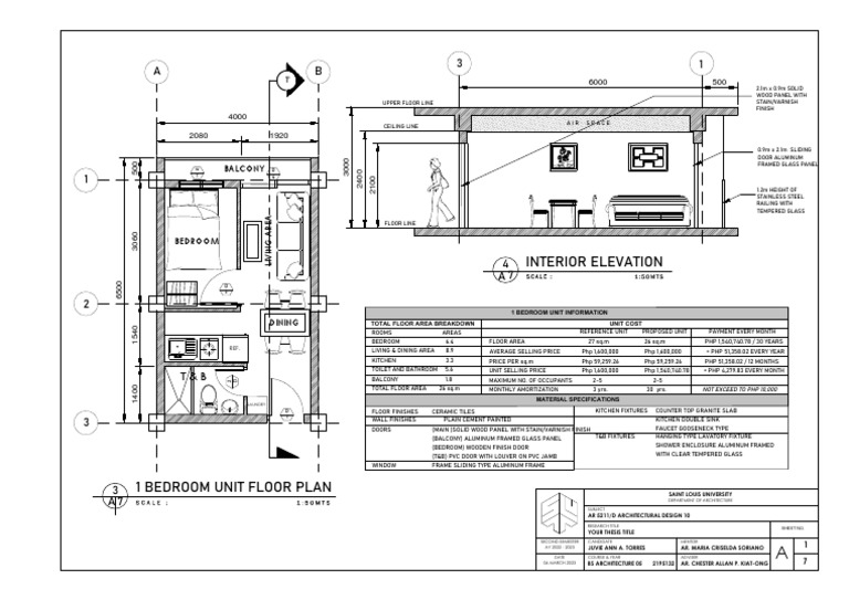 Final Schematic Plan-1 Bedroom Unit | PDF