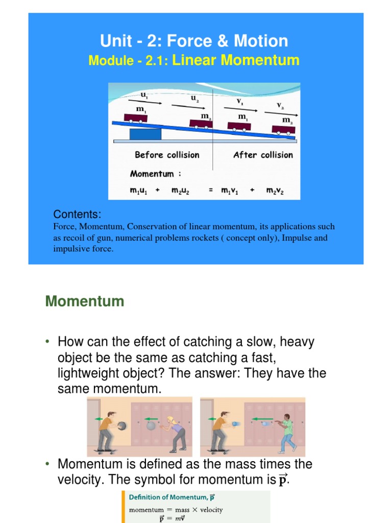 2.1 Force and Motion | PDF | Momentum | Force