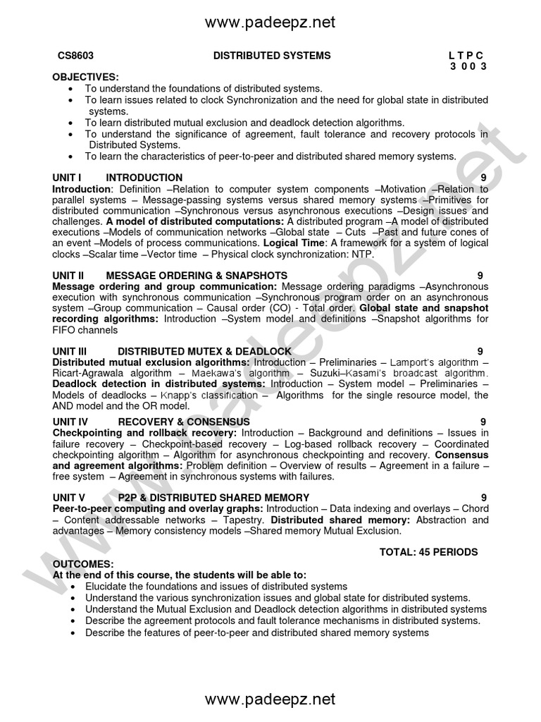 Distributed Systems Course Overview | PDF | Distributed Computing | Peer To Peer