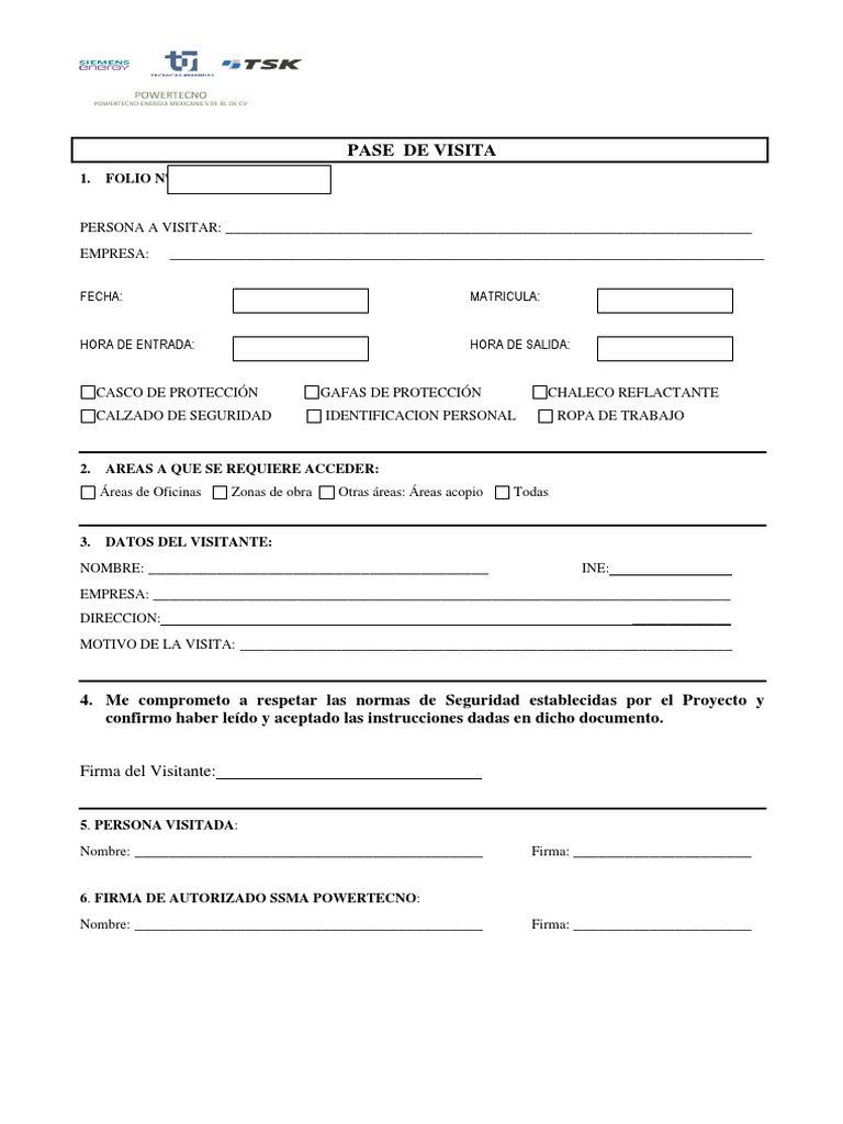 Formato de Pase de Visita | PDF