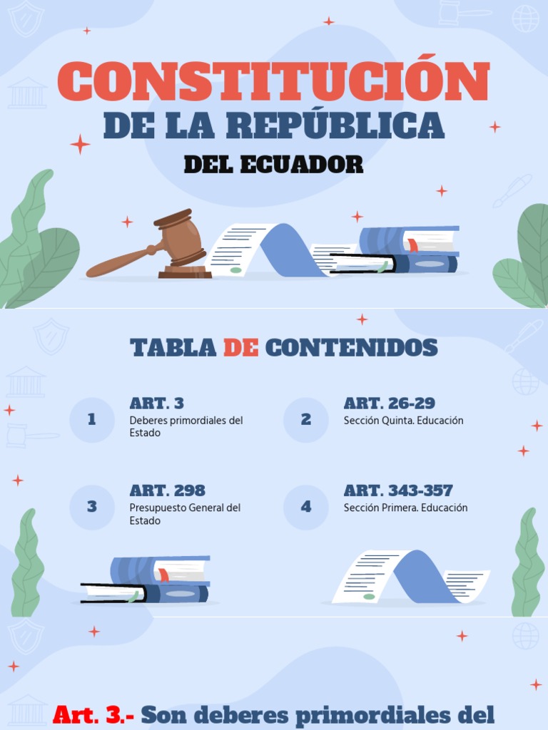Presentación Constitucion De La Republica Del Ecuador Pdf Pdf