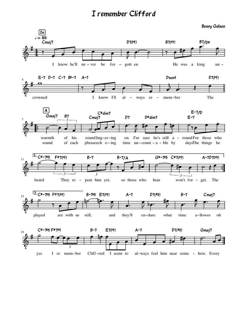 I Remember Clifford | PDF | Jazz Musicians | Jazz