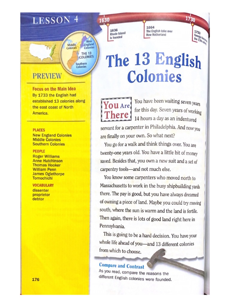 Lesson 4 The 13 English Colonies | PDF