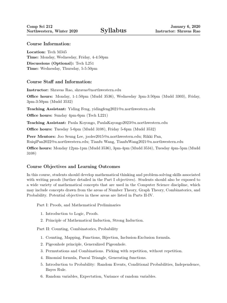 Syllabus PDF | PDF | Eigenvalues And Eigenvectors | Graph Theory