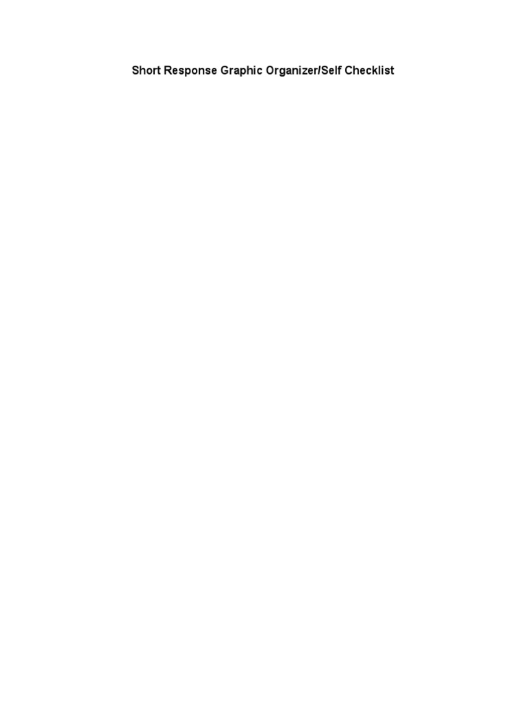 Short Response Graphic Organizer Guide | PDF