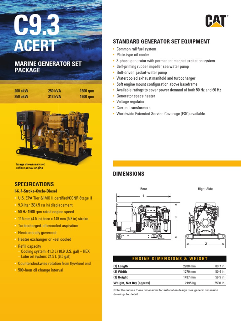 C9.3 Marine Gen | Download Free PDF | Electric Generator | Pump