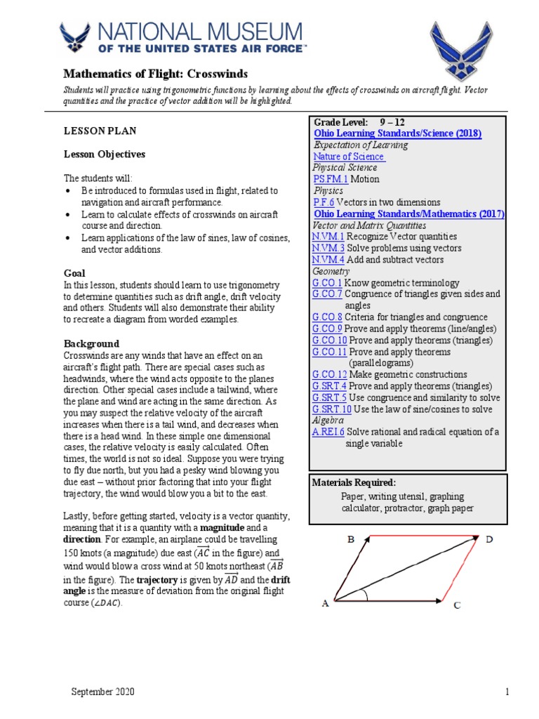 Mathematics of Flight Crosswinds PDF | PDF | Euclidean Vector ...