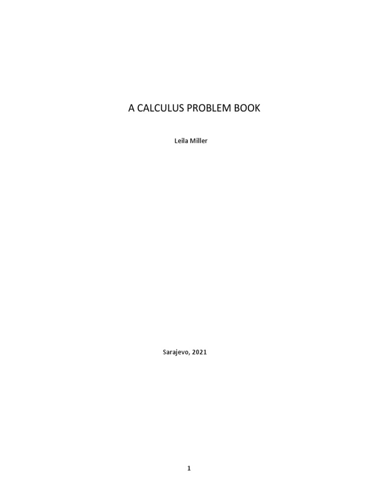 Calculus Problem Book | PDF | Calculus | Derivative
