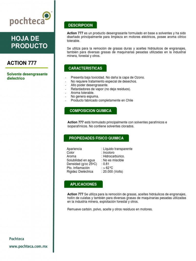 Action 777 PDF | PDF | Solvente | Residuos