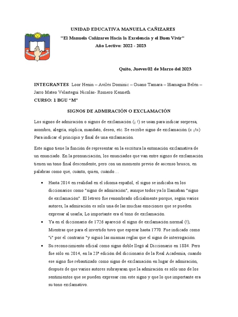 Signos de Admiracion o Exclamacion | PDF | Coma | Mecánica del lenguaje
