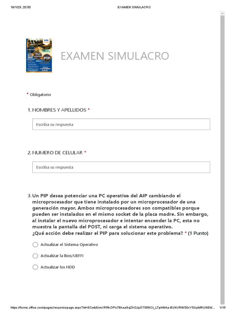 Examen Simulacro2 | PDF | Disco duro | Almacenamiento de datos de la computadora