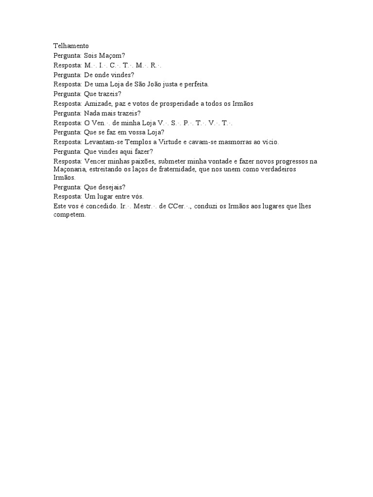 Telhamento (Trolhamento) | PDF