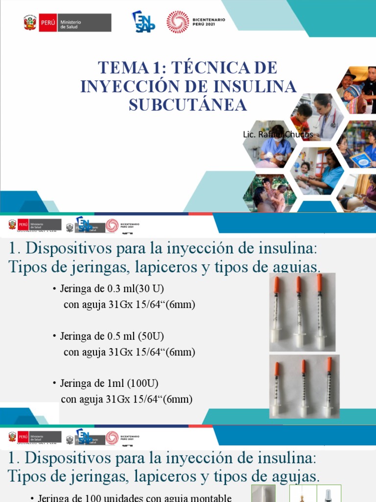 II.1 Tecnica de Inyeccion de Insulina Subcutanea | PDF | Inyección ...