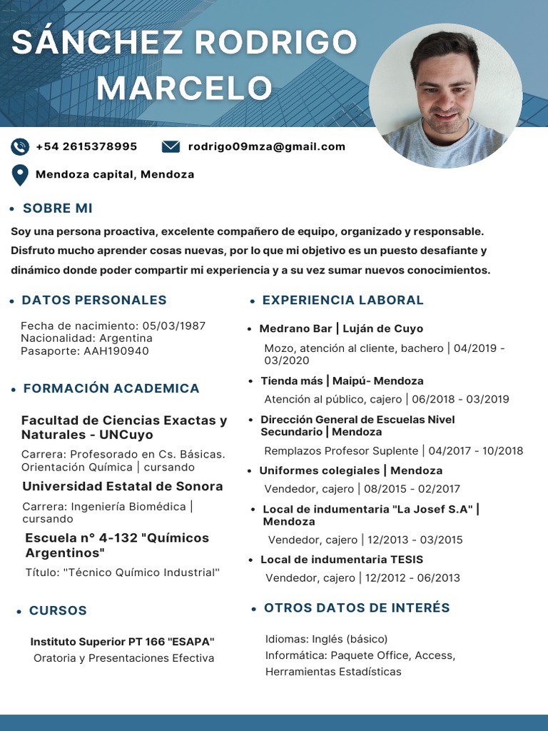 CV Sánchez Rodrigo Marcelo | PDF