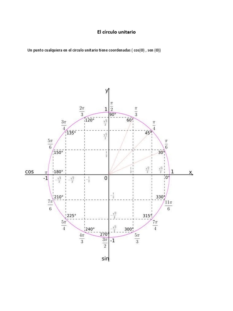 El Círculo Unitario | PDF | Funciones trigonométricas | Medida Geométrica