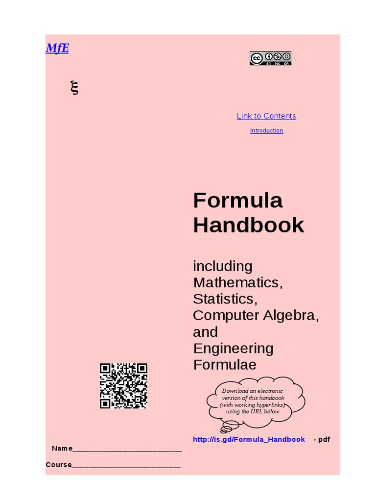 Formula S Handbook Download Free Pdf Differential Calculus Matrix Mathematics