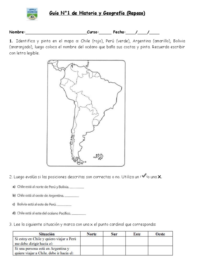 Guía N°1 historia tercero básico repaso. | PDF