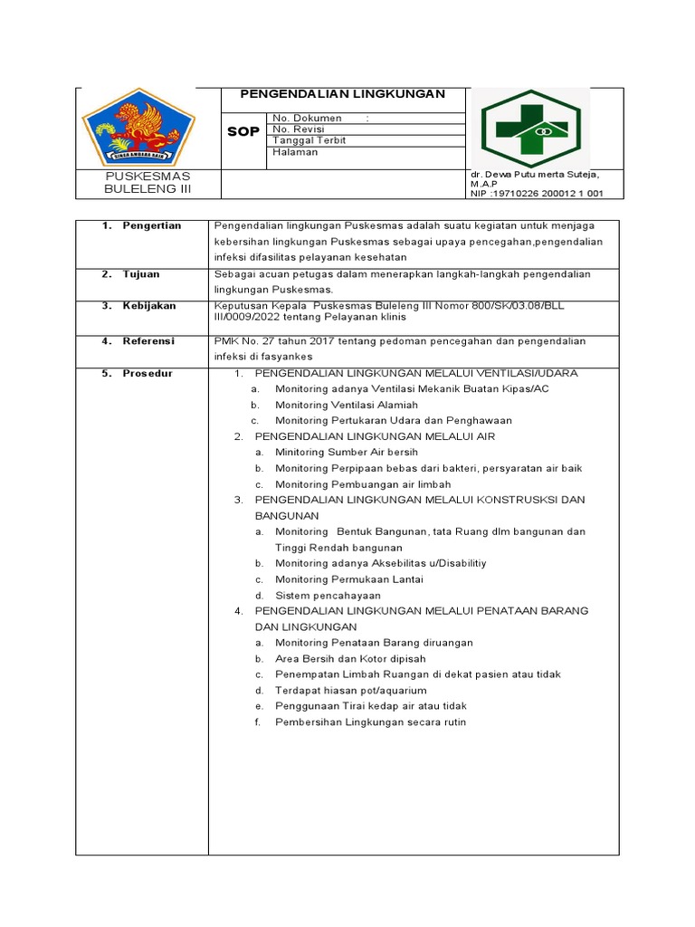 SOP Pengendalian Lingkungan | PDF