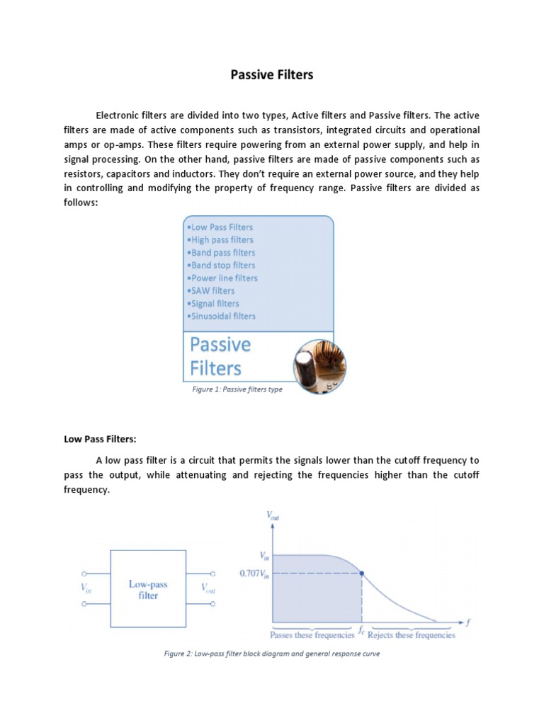Passive Filters | PDF | Electronic Filter | Low Pass Filter